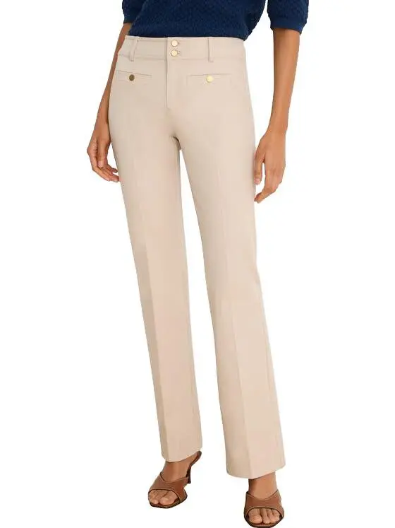 NIC+ZOE Plaza Slim Fit Bootcut Pants - Macadamia