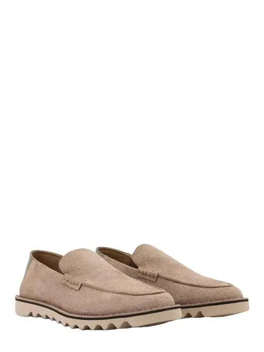 ALLSAINTS Suede Loafers With Polished Heel - Karoo Brown