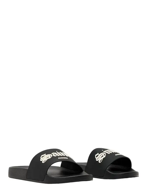 ALLSAINTS Saint Slide Sandals With Logo Detailing - Black