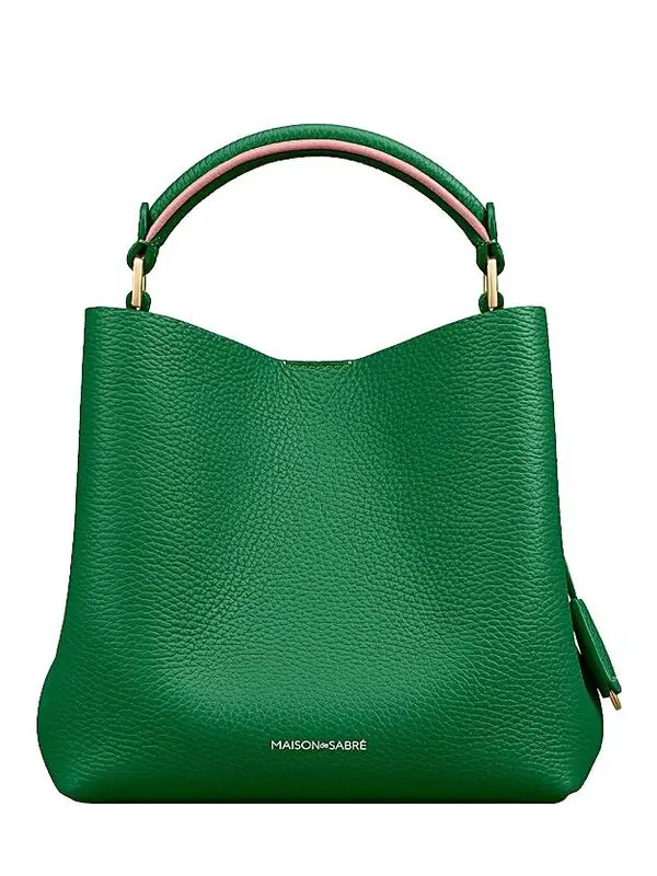 MAISON DE SABRE Leather Bucket Bag - Emerald Lily