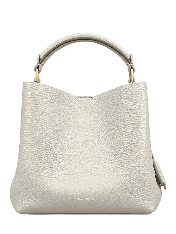 MAISON DE SABRE Leather Bucket Bag - Foam Cashmere