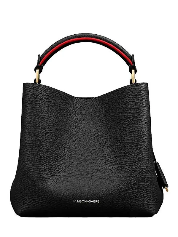 MAISON DE SABRE Leather Bucket Bag - Rouge Noir