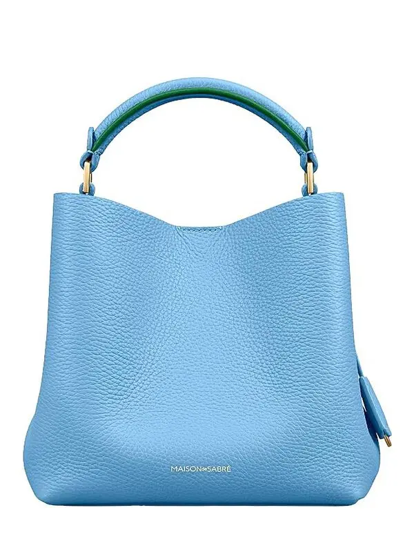 MAISON DE SABRE Leather Bucket Bag - Sky Emerald