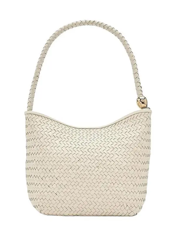 Madewell Handwoven Shoulder Bag With Beads - Bone