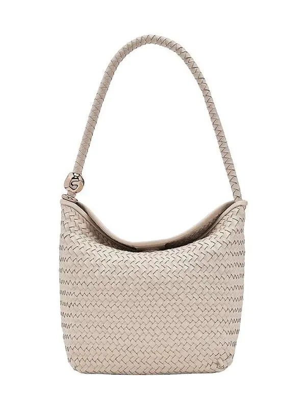 Madewell Handwoven Shoulder Bag With Beads - Bone