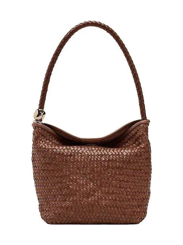 Madewell Handwoven Shoulder Bag With Beads - Orange