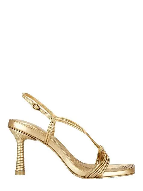 Cult Gaia Remi Metallic Gold Slingback Sandals - Brass
