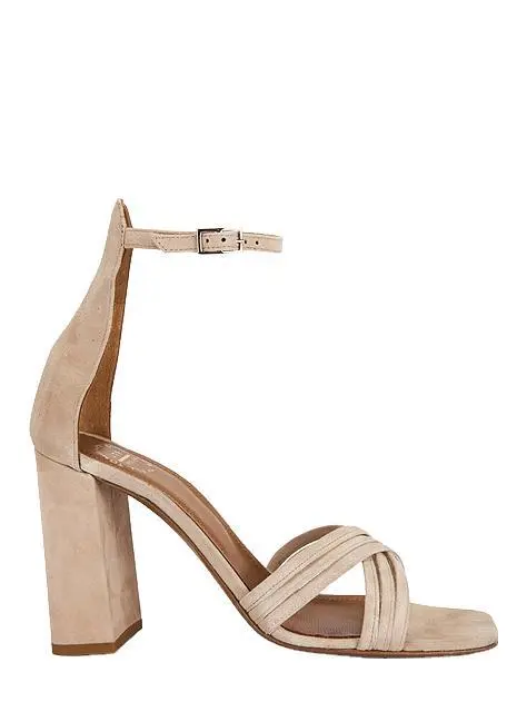 ATP ATELIER Drena Block Heel Sandal - Cipria Camoscio