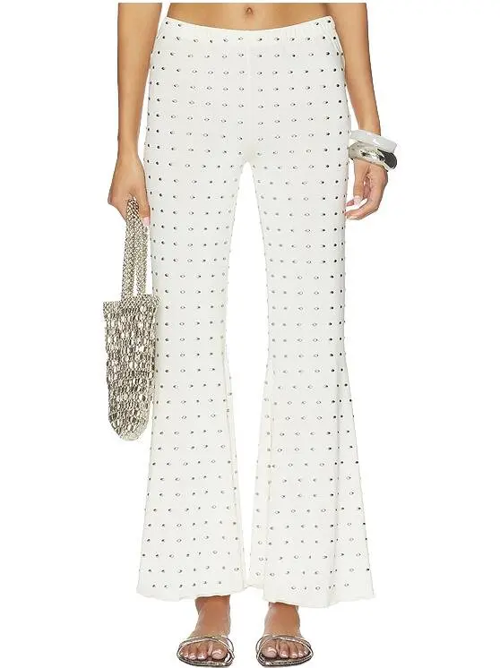 SIEDRES Jeslynn Studded Flare Trousers - Ecru