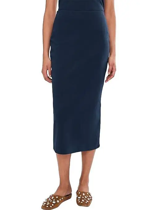 Vince Camuto Pull-on Midi Skirt - Navy
