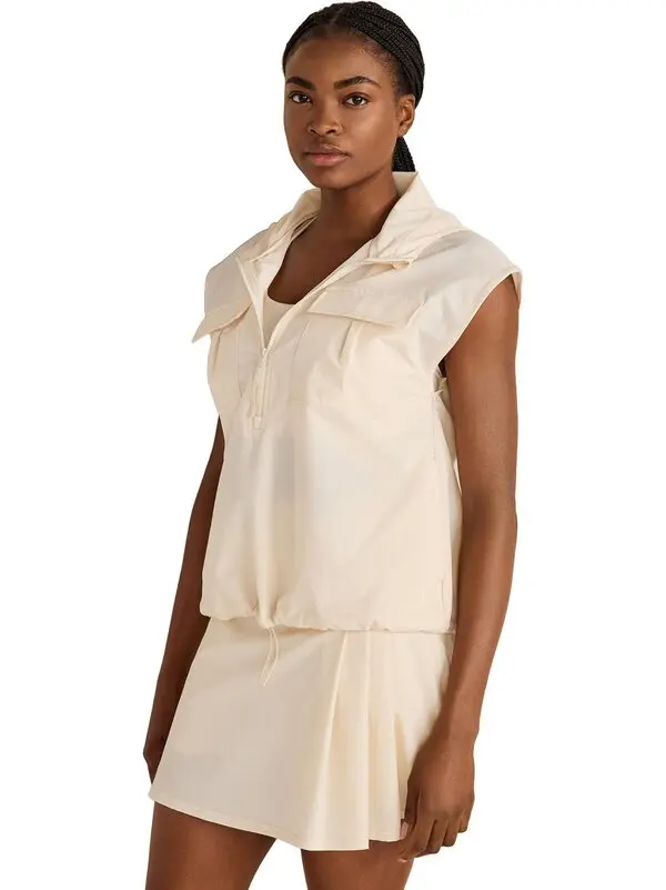 HAVEN WELL WITHIN Woven Nylon Hooded Vest - Sandstone