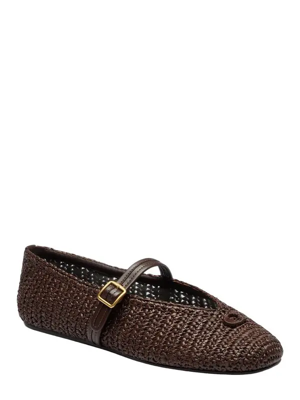 COACH Sculpted C Soft Mary Jane In Woven Raffia - Maple