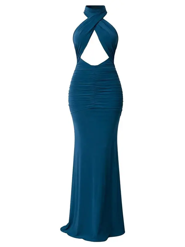 CHIARELLA Hera Halterneck Gown - Blue