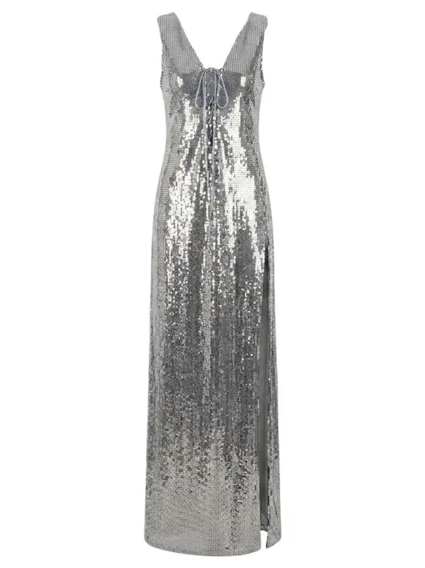 GLAM ON YOU Sofia Tunic Gown - Silver