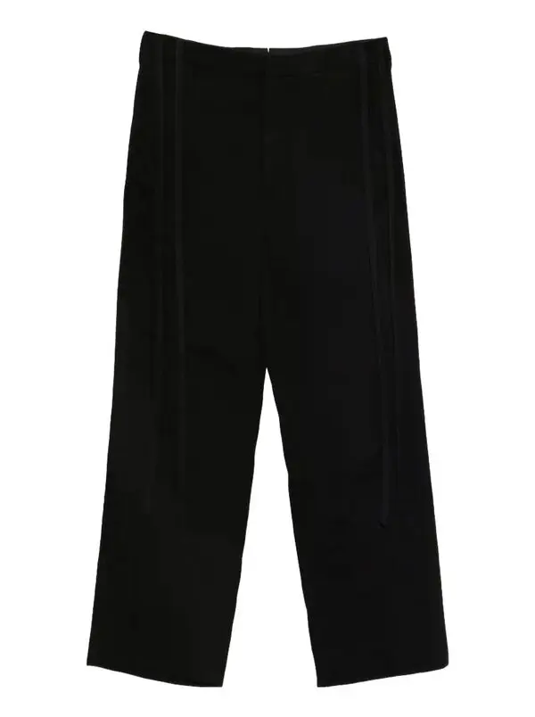 ANN DEMEULEMEESTER Drawstring-side Straight Leg Trousers - Black