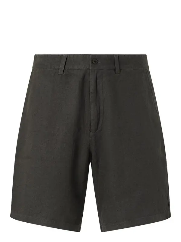 Nn07 Aden 1454 Straight-leg Linen Shorts - Green