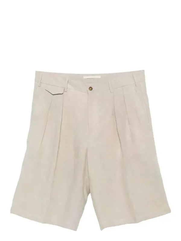 BRIGLIA 1949 Pleated Detail Shorts - Neutrals