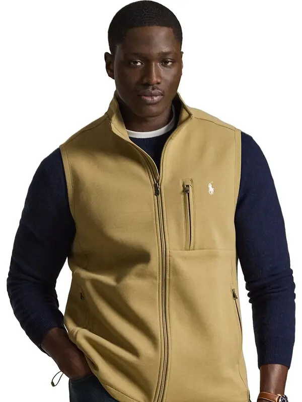 Ralph Lauren Double-knit Vest With Embroidered Pony - Desert Tan