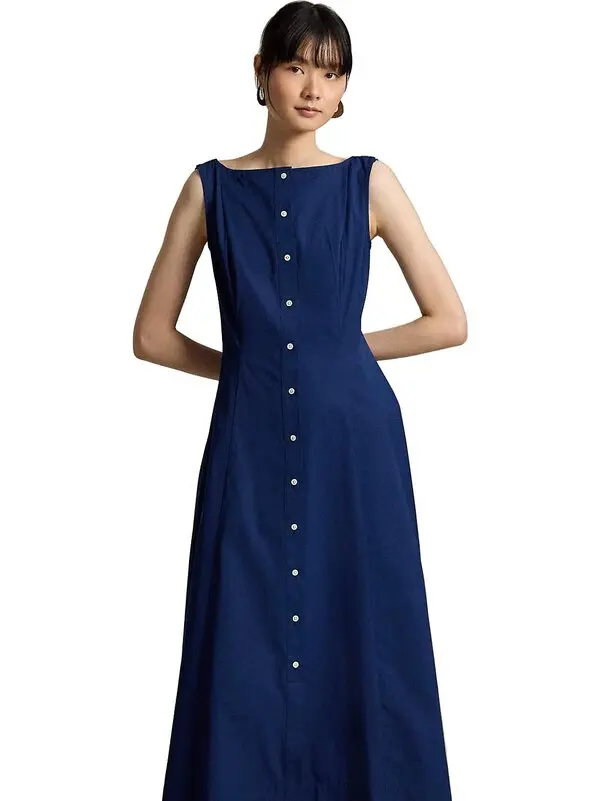 Ralph Lauren Paneled Cotton Boatneck Dress - East Side Royal