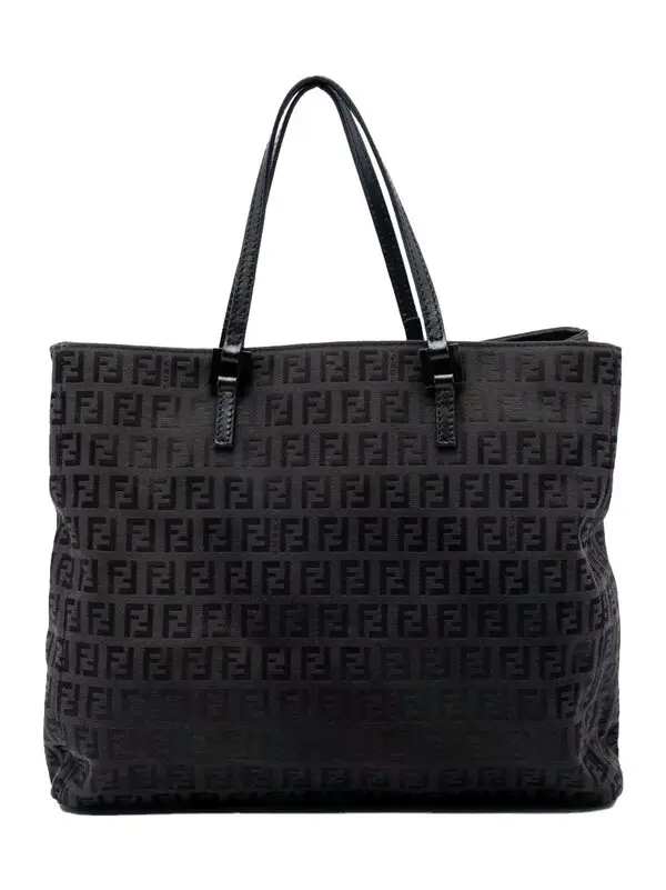 Fendi Zucchino Canvas Tote Bag - Black