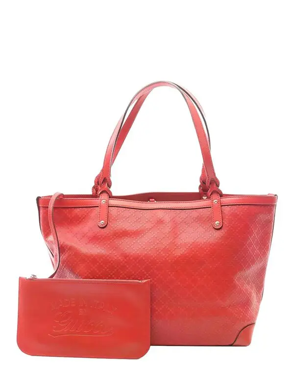 Gucci Diamante Craft Tote Bag - Red