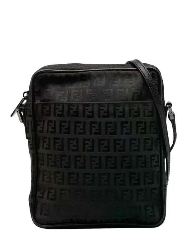 Fendi Zucchino Canvas Crossbody Bag - Black