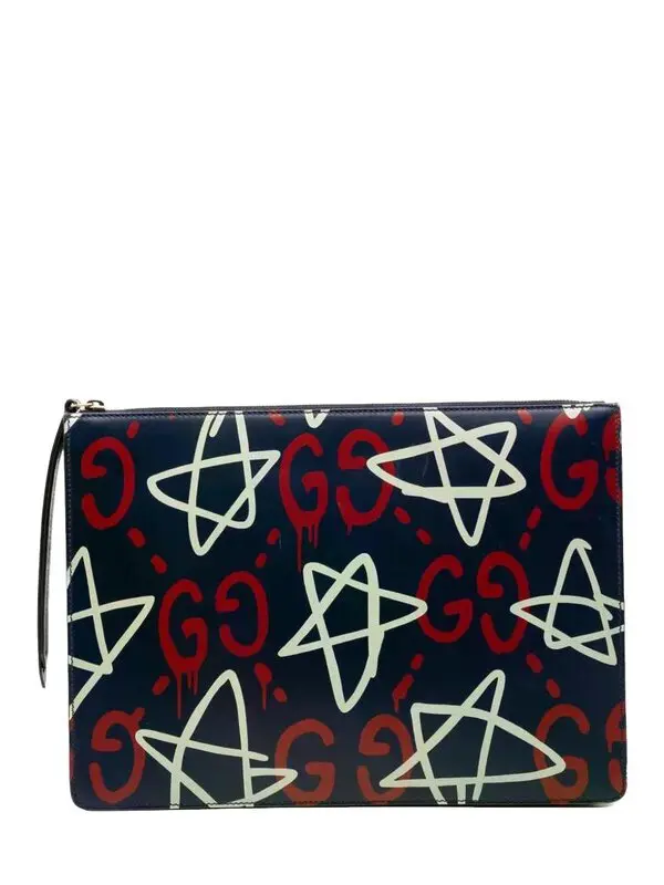 Gucci Calfskin Ghost Clutch Bag - Blue