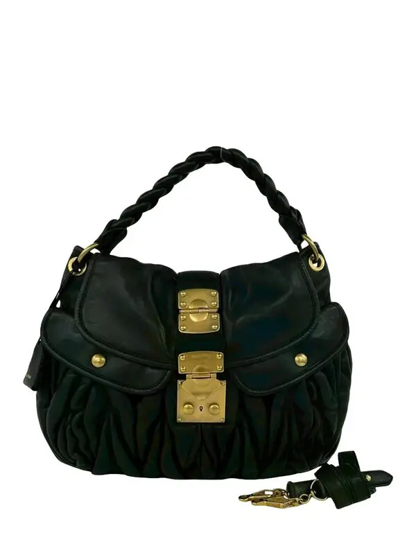 Miu Miu Matelassé Nappa Coffer Satchel - Black