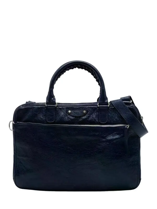 Balenciaga Lambskin Leather Briefcase Bag - Blue