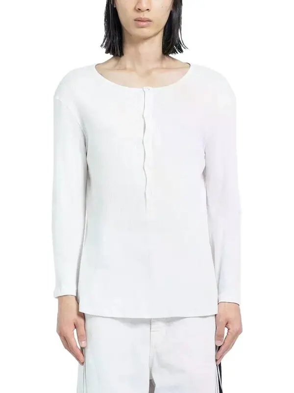 ANN DEMEULEMEESTER Ribbed T-shirt - White
