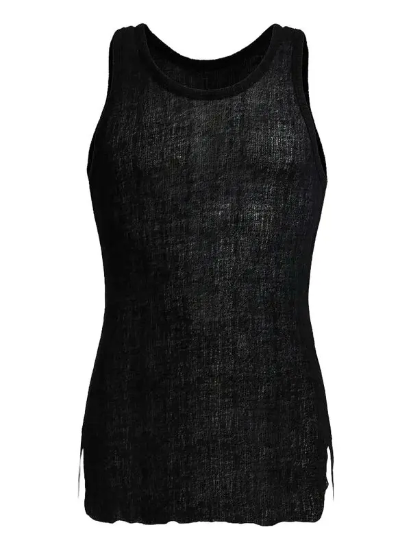 ANN DEMEULEMEESTER Ribbed Tank Top - Black