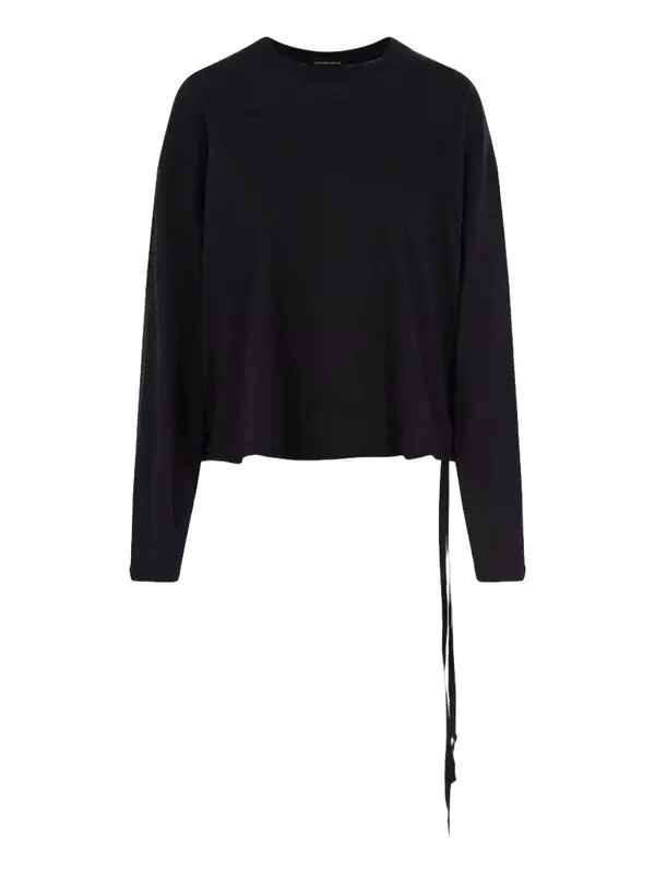 ANN DEMEULEMEESTER Tie-detail T-shirt - Black