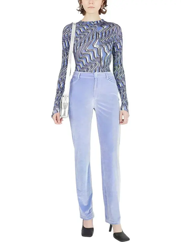 MAISIE WILEN Velvet Five-pocket Trousers - Blue