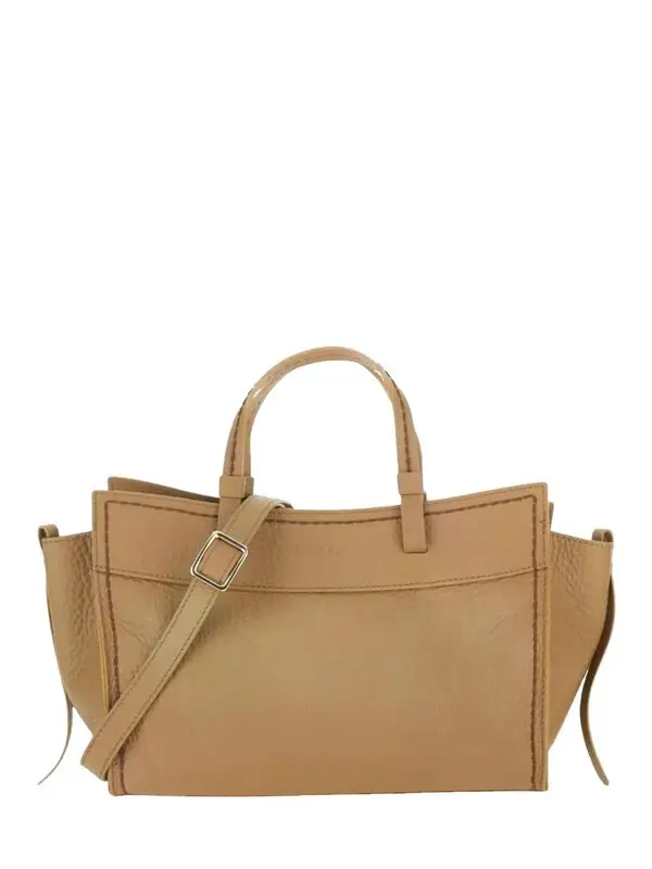 VISONA` Visona Vanity Grained-leather Tote Bag - Neutrals