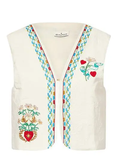 Agua Bendita Mabel Solstice Cropped Vest - Multicolor