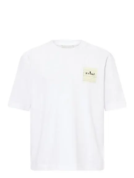 AMI Paris Post-it Je T'aime Cotton-jersey T-shirt - Blanc