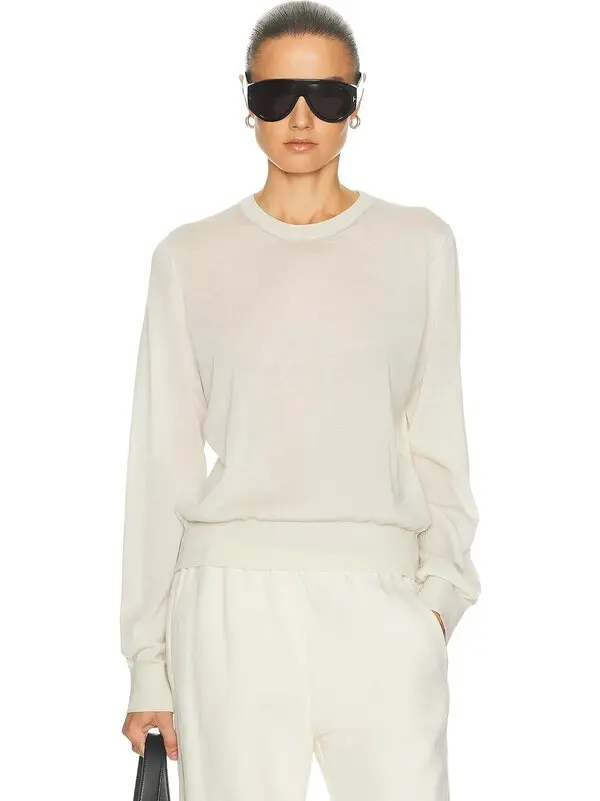 Wardrobe.NYC Fine Knit Pullover - Bone