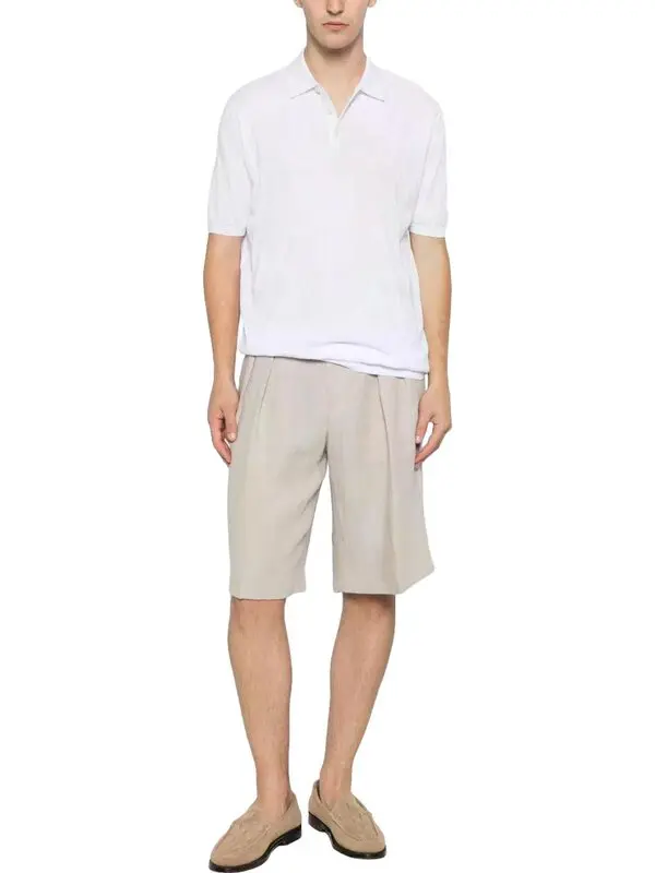 BRIGLIA 1949 Pleated Detail Shorts - Neutrals