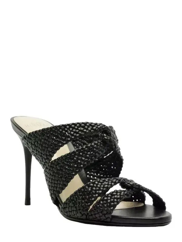 ALEXANDRE BIRMAN Sabrina Woven Leather Mules - Black