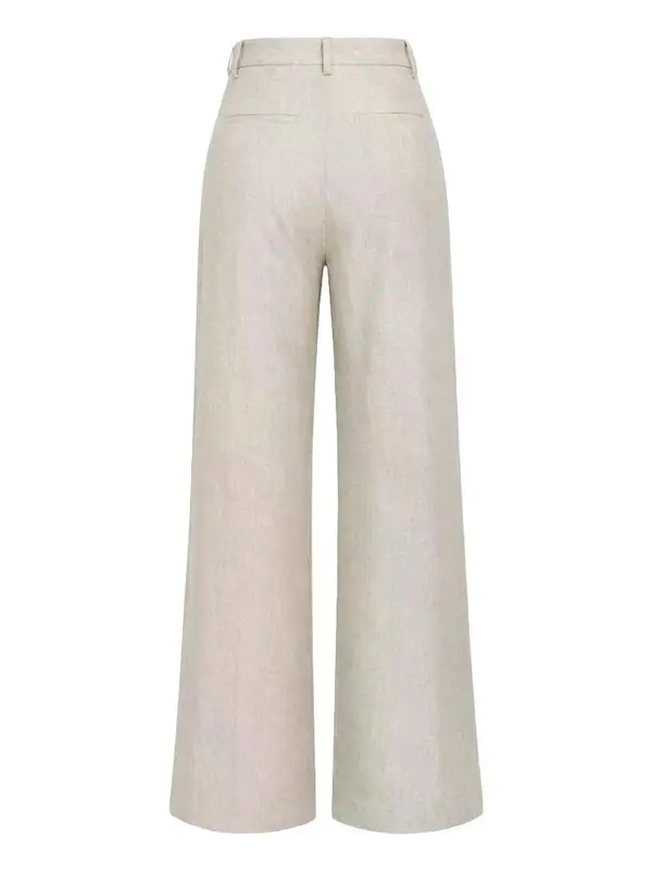 BERWICH Double-pleated Linen Palazzo Pants - Neutrals