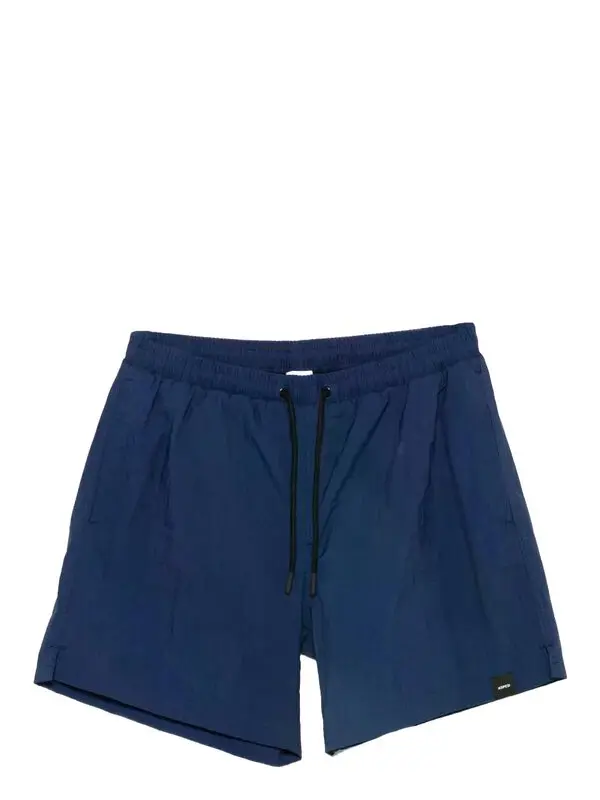 Aspesi Drawstring Swim Shorts With Logo Patch - Blue