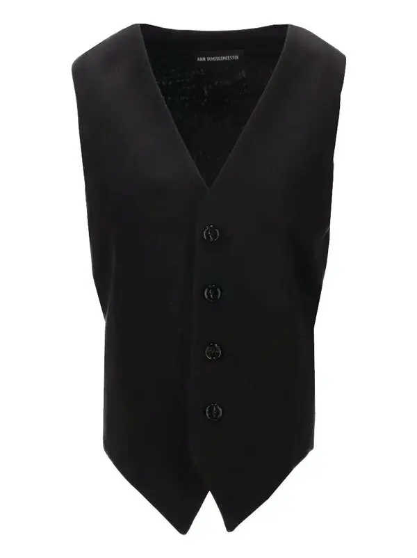 ANN DEMEULEMEESTER Button Waistcoat - Black