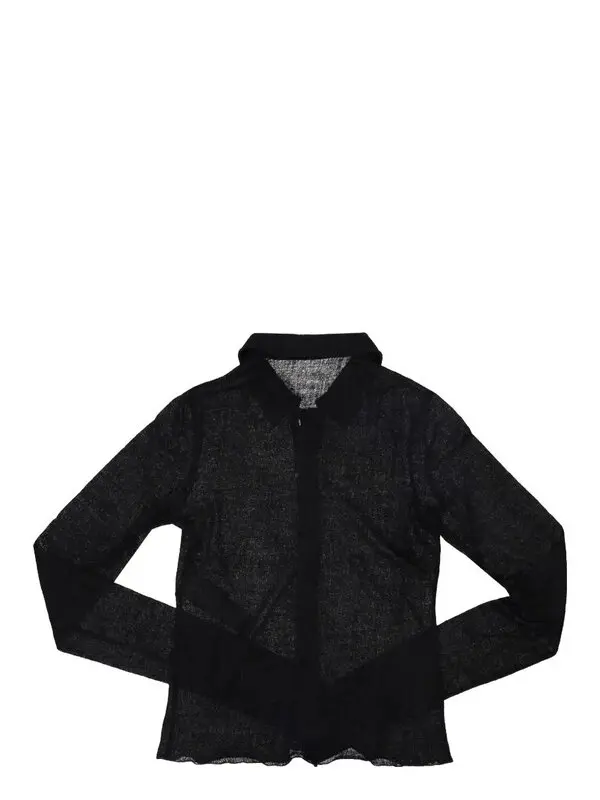 ANN DEMEULEMEESTER Jacquard Slim Fit Jersey Shirt - Black