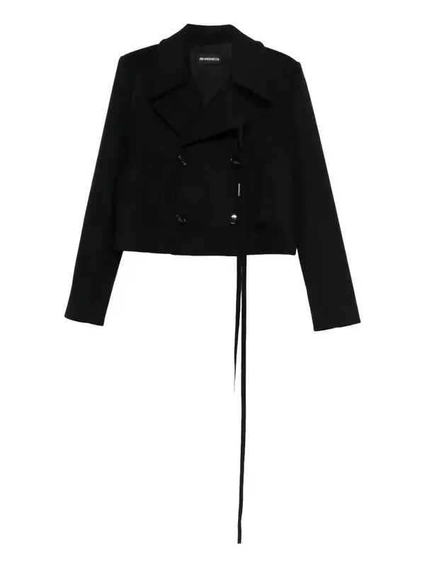 ANN DEMEULEMEESTER Tie-detail Jacket - Black