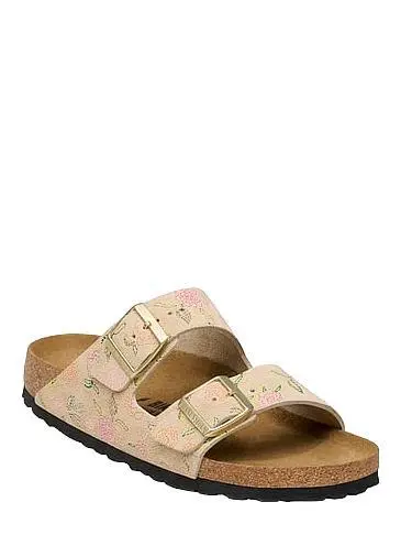 Pink Birkenstock Arizona Floral Printed Sandals - Beige