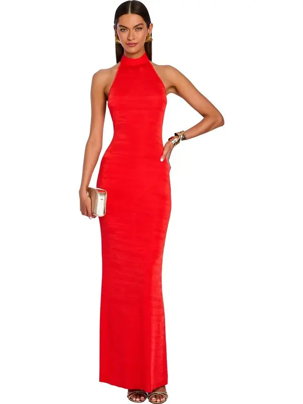SEROYA Lucky Maxi Dress - Scarlet Flame