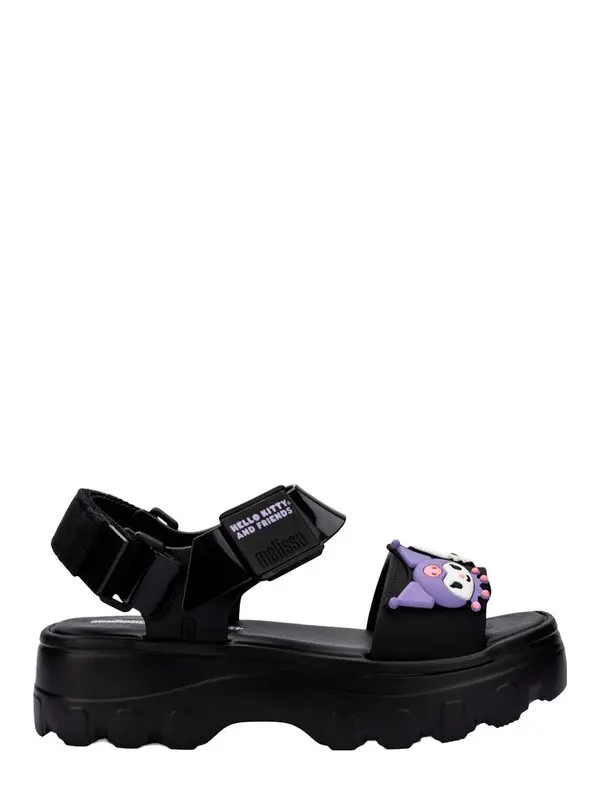 Melissa Kick Off Platform Sandals With Hello Kitty And Friends Embellishment - Black