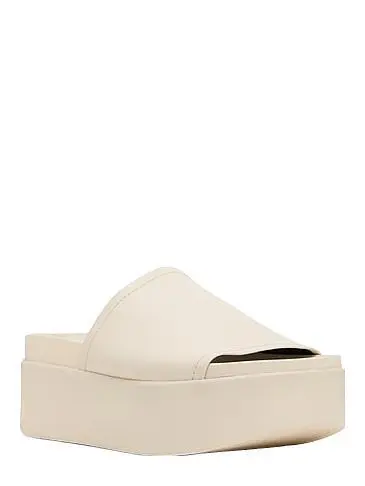 Pink Steve Madden Arwen Flatform Slide Sandal - White,ivory