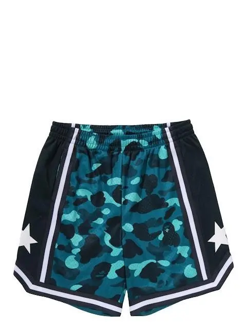 A BATHING APE Camouflage Mesh Relaxed Fit Shorts - Green