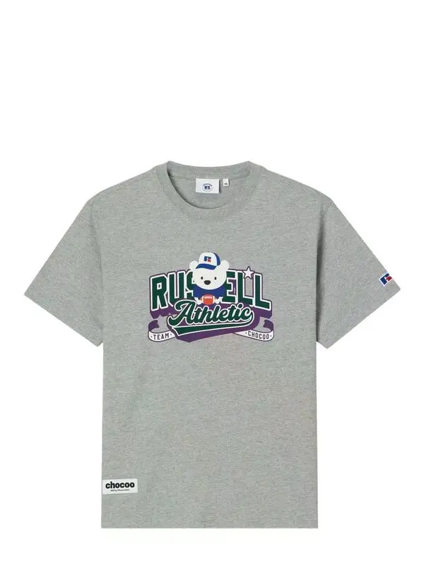 CHOCOOLATE Graphic-print Cotton T-shirt - Grey